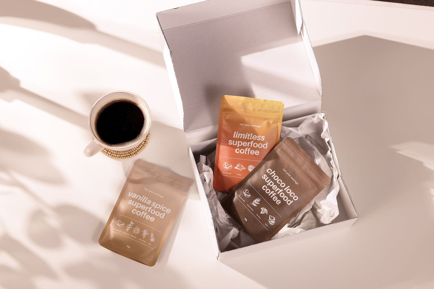 Superfood Coffee taster box | Not Your Average Coffee – Bare Nordic Beauty